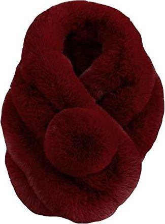 Generic &Eacute;charpe Femme Tour de Cou en Fausse Fourrure Pompon