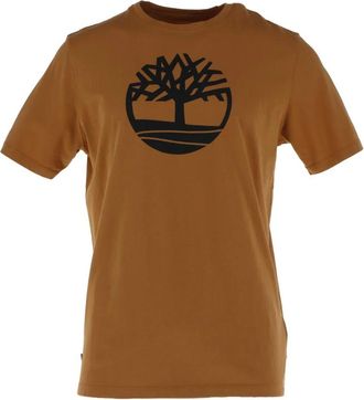 Timberland Homme, Tops, Brun, Taille: L T-Shirt Imprim&eacute; &agrave; Manches Courtes et Col Rond