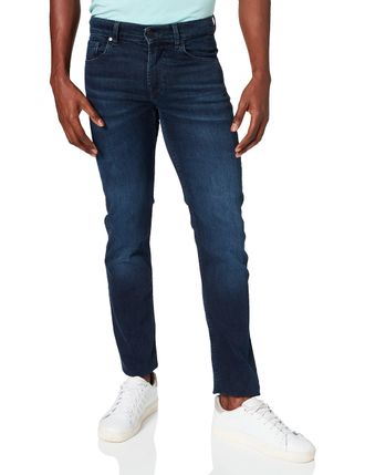 7 For All Mankind Herren Slimmy Luxe Performance Eco Dark Blue Jeans, Dark Blue, 30W 30L EU