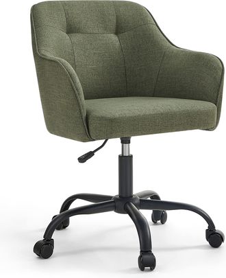 Songmics Homeoffice Stuhl, Drehstuhl, Schreibtischstuhl, h&ouml;henverstellbar, bis 110 kg belastbar, atmungsaktiver Stoff, f&uuml;r Arbeitszimmer, Schlafzimmer, gr&uuml;n OB