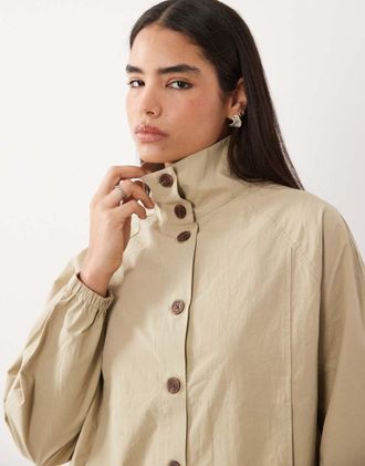 Cotton On Arlen Spray - Jacke in Sandbeige-Wei&szlig;