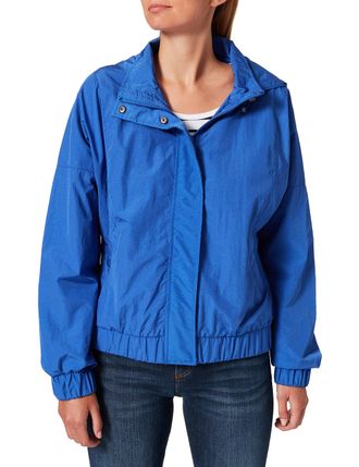 Urban Classics Ladies Oversized Shiny Crinkle Nylon Jacket, Sporty Blue, XS