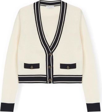 Motivi Femme, Pulls, Blanc, Taille: 40 FR Cardigan en maille avec bords contrast&eacute;s