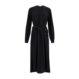 Stella McCartney Elegantes Schwarzes Seiden Midi Kleid - - Dresses - Damen - Schwarzk - S