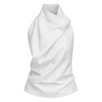 Carven Seidenoberteil mit drapiertem- r&uuml;ckenfreiem Design - - Blouses & Shirts - Damen - Wei&szlig; - XL
