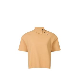 A.W.A.K.E. Top manches courtes &agrave; col drap&eacute; en viscose