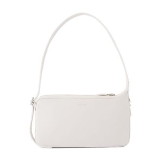 Courr&egrave;ges Womens Leather Shoulder Bag White Calfskin