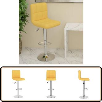vidaXL Barhocker Senfgelb Stoff - Barhocker - Sitzsack - H&ouml;henverstellbar - Drehbarkeit - Bartischstuhl