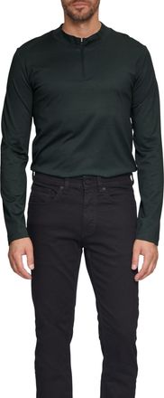 s.Oliver Langarmshirt mit Rei&szlig;verschluss aus mercerisierter Baumwolle