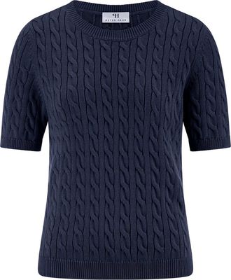 Peter Hahn Rundhals-Pullover 1/2-Arm Peter Hahn blau