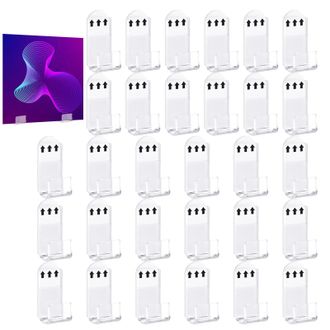 Generico Halterung f&uuml;r Schallplatten, ergonomisch, Acryl, transparent, Wand, Album, 30 Kleiderb&uuml;gel, Dekoration f&uuml;r W&auml;nde, Zeitschriften, Ausstellung, Mehrzwec