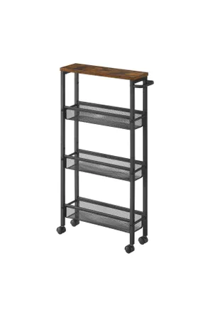 MID.YOU Mid.you Servierwagen, Braun, Schwarz, Metall, Holzwerkstoff, eckig, 13x77x45.4 cm, einfacher Aufbau, Esszimmer, Barm&ouml;bel, Barwagen