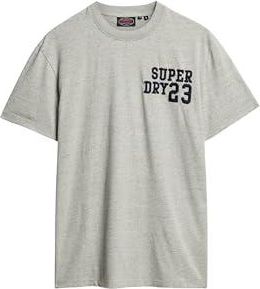 Superdry T-shirt brodé pour homme, Gris chiné, moucheté, M