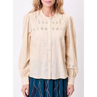 La Fianc&eacute;e Du M&eacute;kong Chemise unie macram&eacute; coton bio ADIL