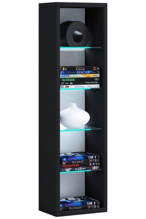 MID.YOU Mid.you Regal, Schwarz, Holzwerkstoff, 4 F&auml;cher, 21x77x14 cm, Wohnzimmer, Regale, B&uuml;cherregale