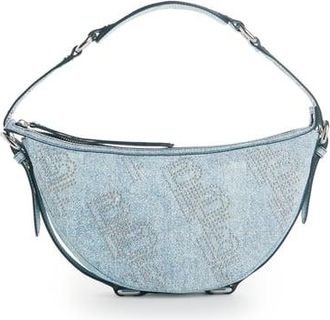 by FAR Sac port&eacute; &eacute;paule Gib en cuir fa&ccedil;on denim