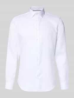 Jake*s Slim Fit Business-Hemd mit Strukturmuster und Kentkragen