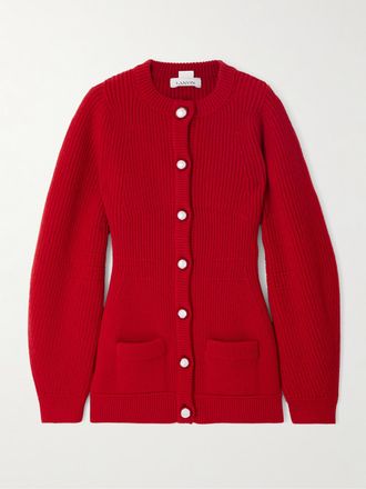 Lanvin Cardigan Aus Wolle In Rippstrick - Rot
