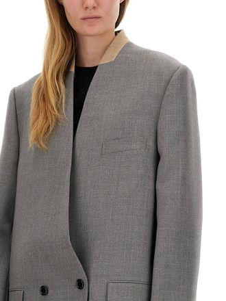 Moschino Virgin Wool Trench Coat - Grey