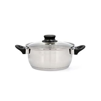 Quid Habitat Edelstahl Stielkasserolle 22 x 10,5 cm, 2,88 kg Fassungsverm&ouml;gen, silber, mit Deckel