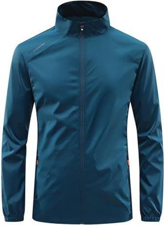 Generic DUHENWU Veste de v&eacute;lo pour homme - Respirante - Ultra l&eacute;g&egrave;re - Protection UV - V&ecirc;tement de sport - Avec col montant - Coupe-vent - Imperm&eacute;able - Manch