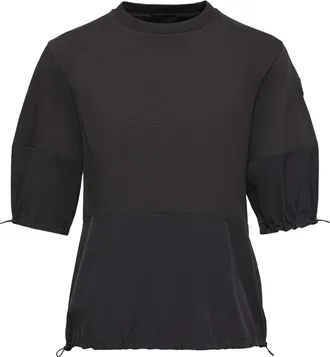 Moncler Moncler Cotton & Ripstop T-shirt, Women, Black, Size: Xl