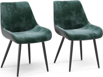 Vicco Chaise de salle à manger Eleganza, Vert, Lot de 2, Vicco