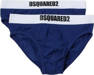 Dsquared2 lot de deux slips à taille à logo - Bleu
