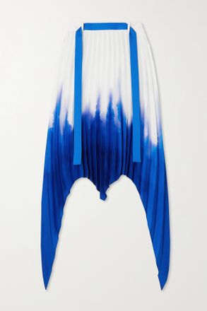 AZ FACTORY Jupe Plissée Asymétrique En Serge Satinée Recyclée X Thebe Magugu - Blanc