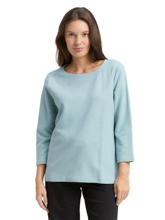 Tom Tailor Damen Langarmshirt mit Ottoman-Struktur