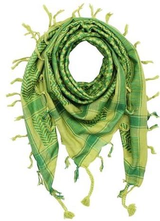 Freak Scene Kufiya - jaune - vert-turquoise - 100 x 100 cm - Shemagh - foulard Arafat palestinien - keffieh en coton