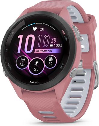 Garmin Forerunner 265S Running Smartwatch f&uuml;r Unisex, 42 mm Gr&ouml;&szlig;e, Hellrosa/Pudergrau