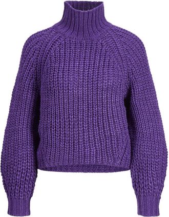 Jack & Jones Jack&Jones Damen JXKELVY Chunky HIGH Neck Knit NOOS Strickpullover, Twilight Purple, XL