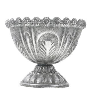 BESTONZON Homoyoyo Klassischer Retro Blumentopf aus Metall Robuster Blumenbeh&auml;lter f&uuml;r Balkon und Garten Dekorativer Eiseneimer in Silber Pflanzgef&auml;&szlig; f&uuml;r Hausga