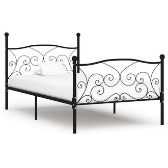 vidaXL Giroletto Con Doghe Nero In Metallo 100x200 Cm - Vidaxl