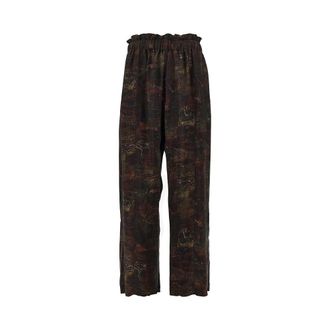 Emporio Armani Printed cupro twill pants Man 48