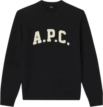A.P.C. A.p.c., Homme, Pulls, Noir, Taille: M Maglia 100% Lana Vergine