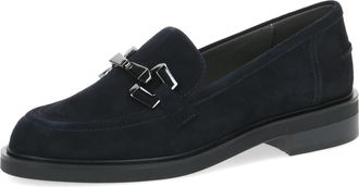 Caprice Damen Slipper aus Leder mit Blockabsatz, Blau (Ocean Suede), 38.5 EU