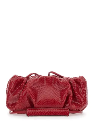 Biagini Pillow Exotic Leather Clutch - Red