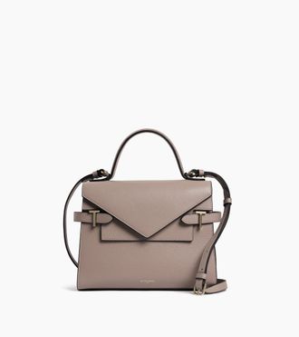 Le Tanneur Sac &agrave; main double rabat moyen mod&egrave;le Emilie en cuir grain&eacute;
