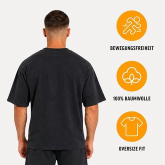 Smilodox T-Shirt Calvento, Oversize Shirt aus Baumwolle, Basic, f&uuml;r Streetwear & Gym Baggy, Loose Fit, Rundhals, weite &Auml;rmel