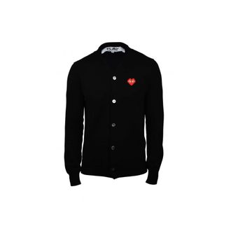 Comme Des Gar&ccedil;ons Homme, Pulls, Noir, Taille: M Red Heart Cardigan