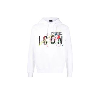 Dsquared2 Icon Splatter Hoodie - - Sweatshirts & Hoodies - Herren - Wei&szlig; - 2XL