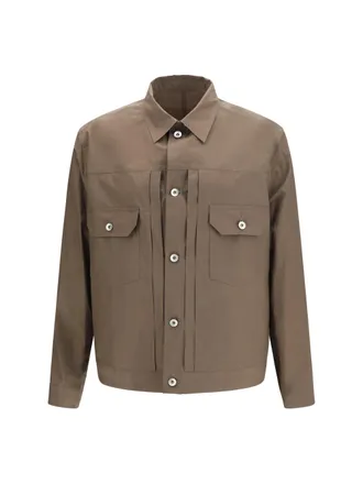 sacai Mens Cotton Typewriter Jacket Taupe