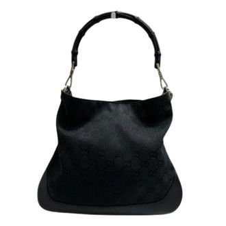Gucci Pre-owned Bamboo GG Canvas Leder Umh&auml;ngetasche - - Pre-owned - Damen - Schwarzk - ONE SIZE