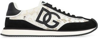 Dolce & Gabbana Womens Lace Sneakers White Calf Trainers