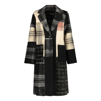 Desigual Manteau &agrave; carreaux patch - Femme - Manteaux - Multicolore - Taille: 44 FR