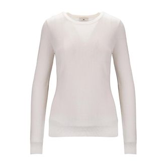 Elisabetta Franchi Femme, Sweatshirts et sweats &agrave; capuche, Blanc, Taille: 46 FR Pull &agrave; manches longues