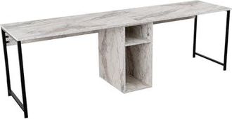 Dmora Schreibtisch Caprioli 240x60x74h cm Wei&szlig;, 1 Regal, 1 Fach