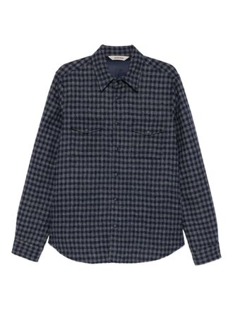 Aspesi Karierte Doppia Hemdjacke - Blau
